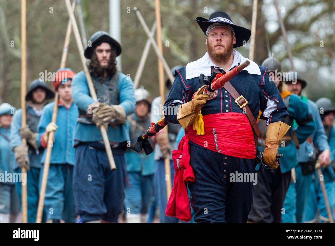 London, UK. 29 January 2023. Members of The King’s Army (the royalist ...