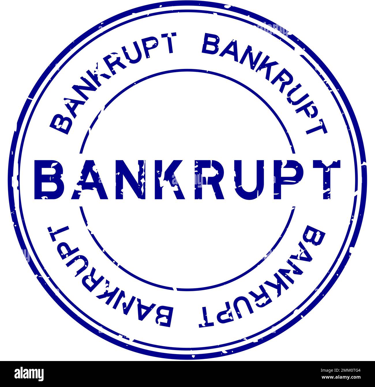 Grunge blue bankrupt word round rubber seal stamp on white background Stock Vector Image & Art ...