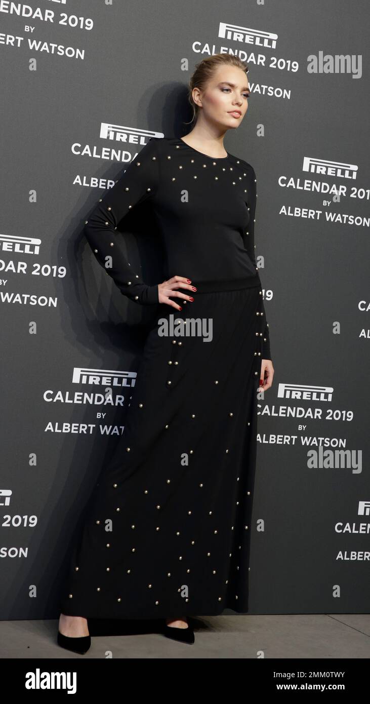 Danish model Astrid Eika poses on the red carpet on the occasion of the ...