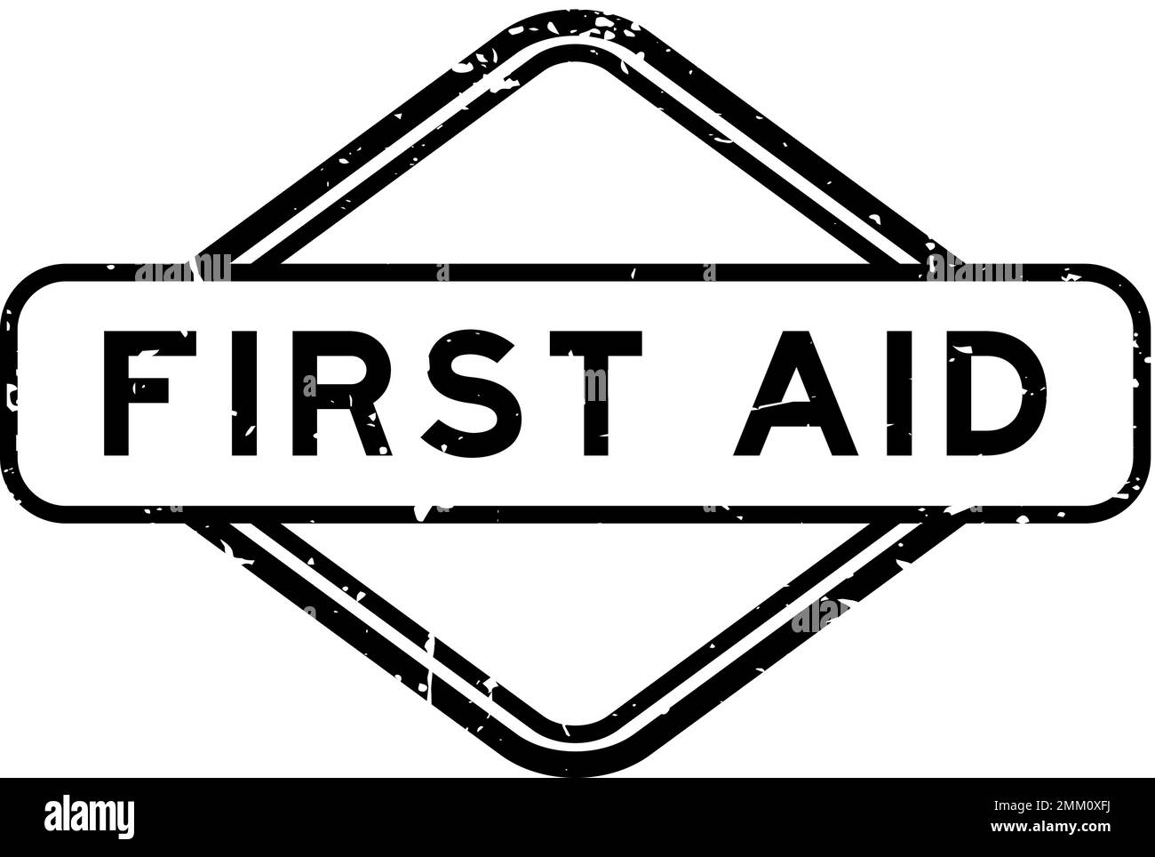 Grunge black first aid word rubber seal stamp on white background Stock ...