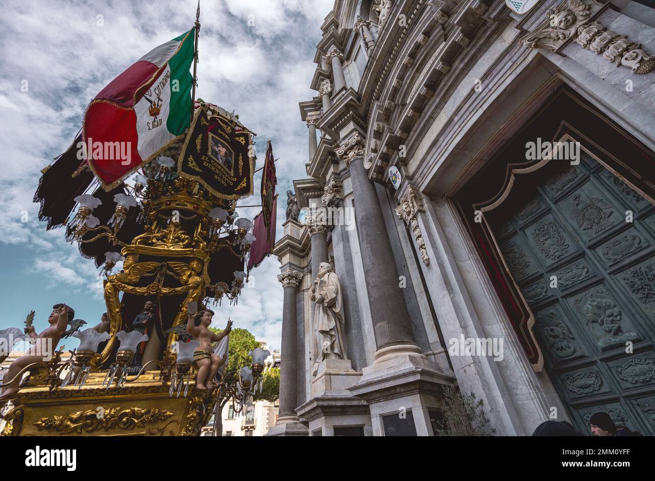 Catania, Sicily, Italy - 01-29-2023 - The preparations for the Feast of ...
