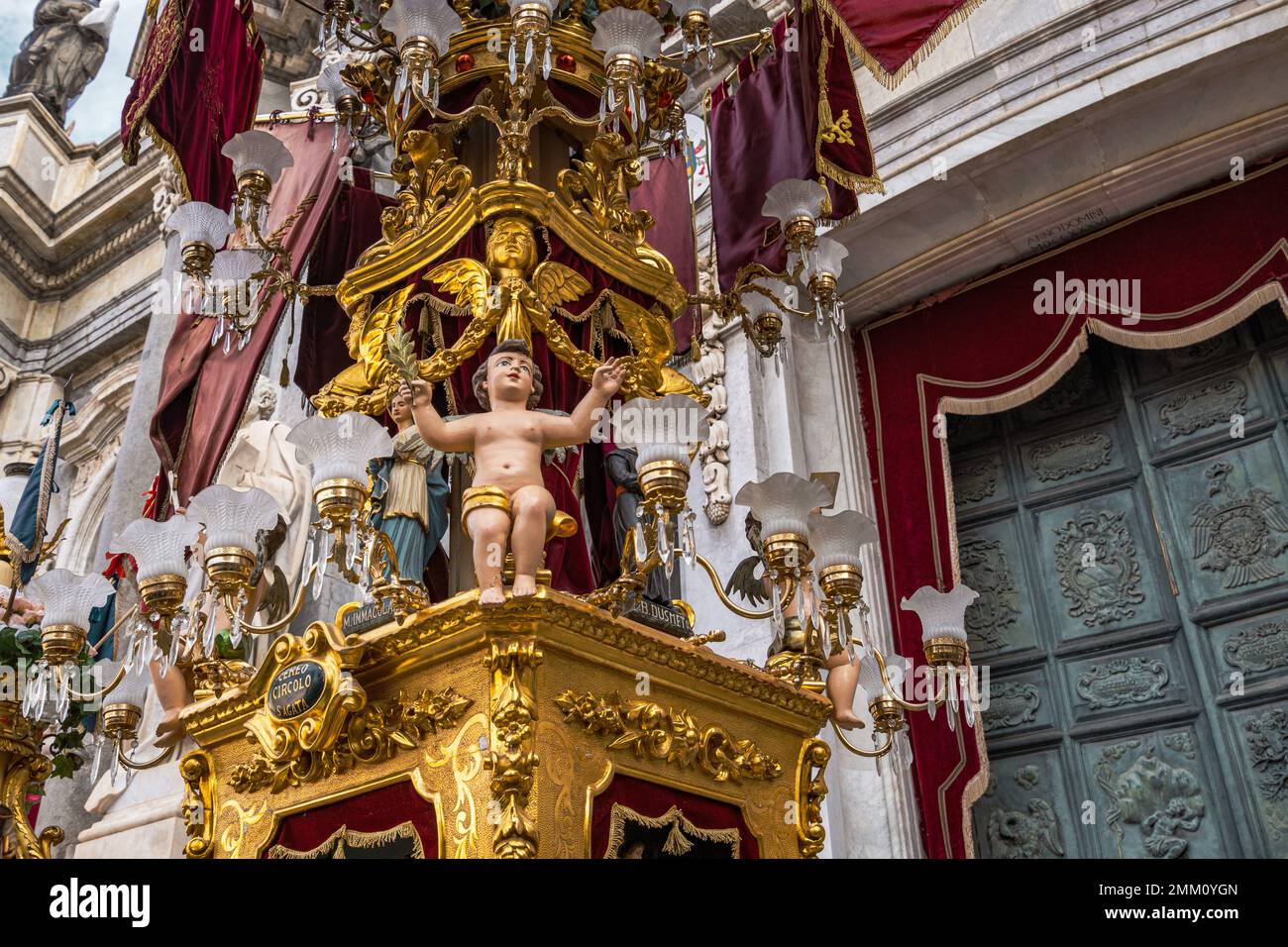 Catania, Sicily, Italy - 01-29-2023 - The preparations for the Feast of ...