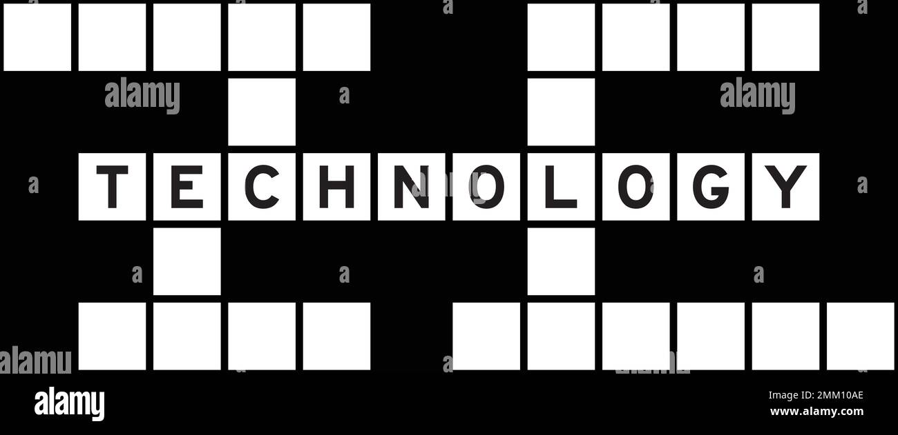 Alphabet letter in word technology on crossword puzzle background Stock ...