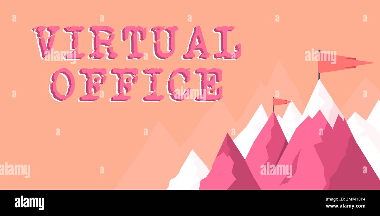 Hand writing sign Virtual Office. Concept meaning Mobile work ...