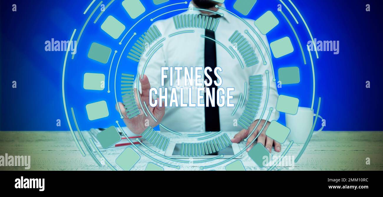 Inspiration showing sign Fitness Challenge. Conceptual photo condition ...
