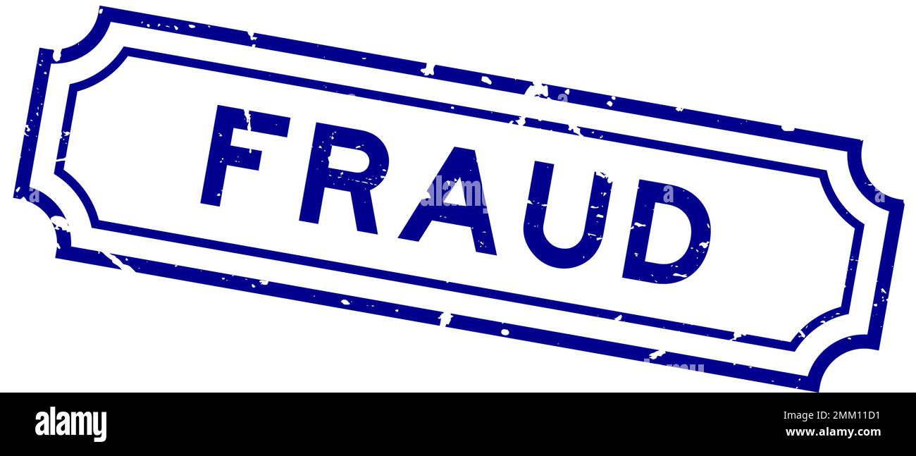 Grunge blue fraud word rubber seal stamp on white background Stock ...