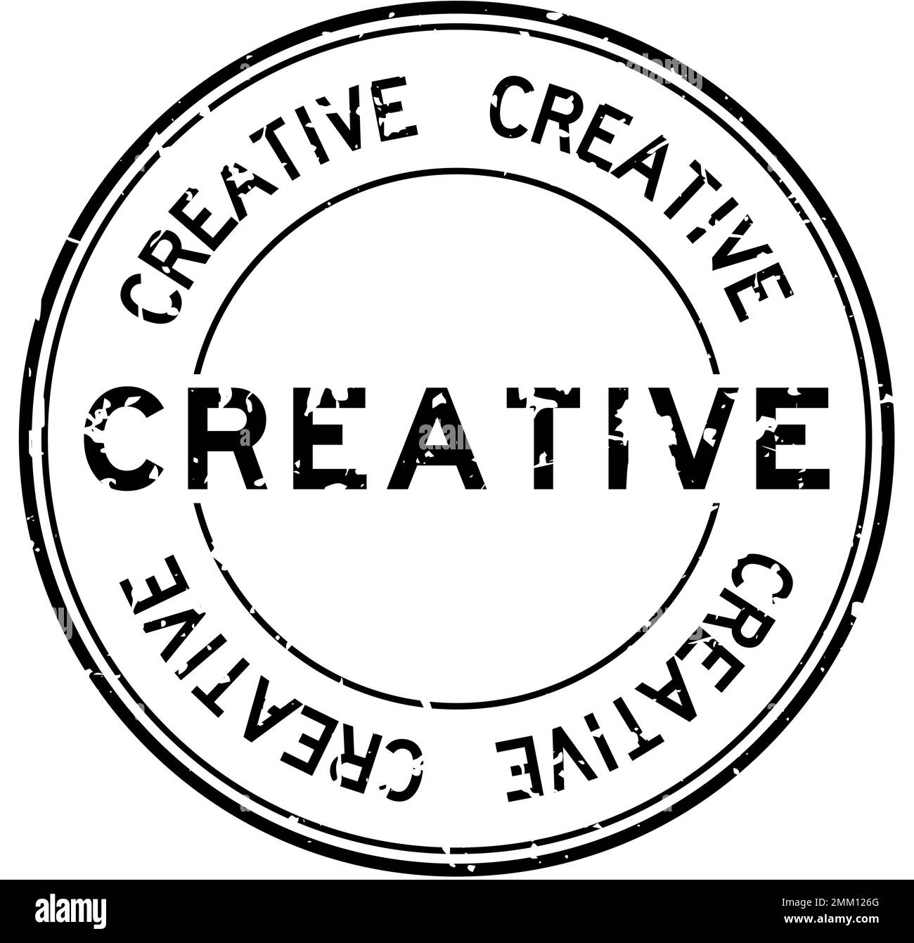 Grunge black creative word round rubber seal stamp on white background ...