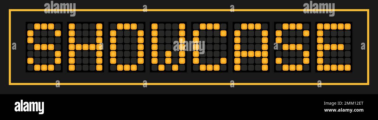 Orange color led in word showcase on black background Stock Vector ...