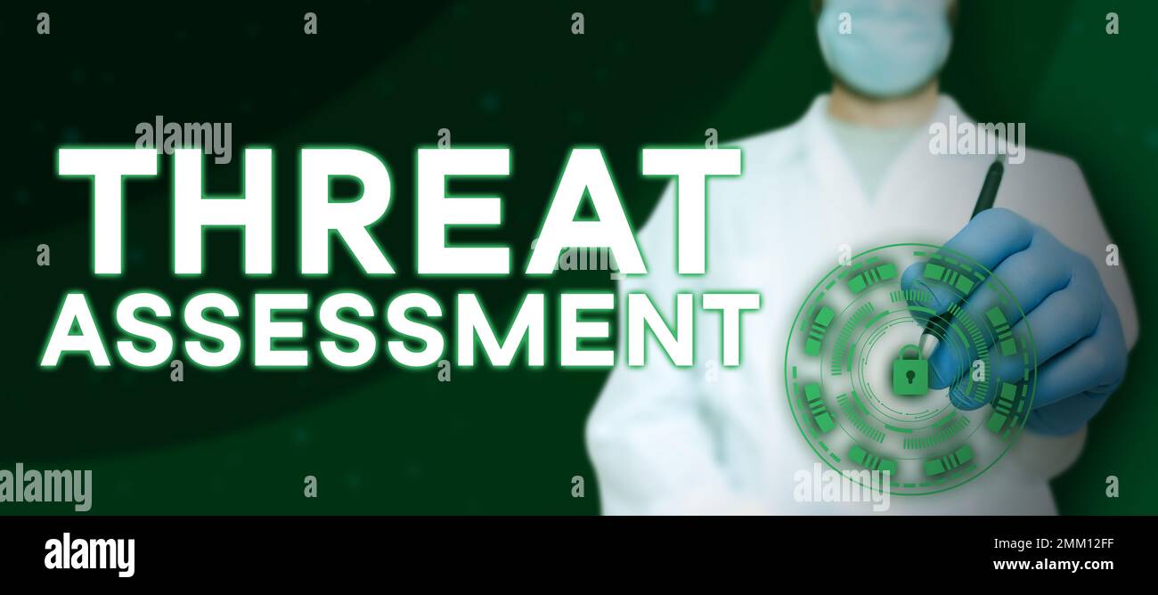 Hand writing sign Threat Assessment. Business idea determining the ...