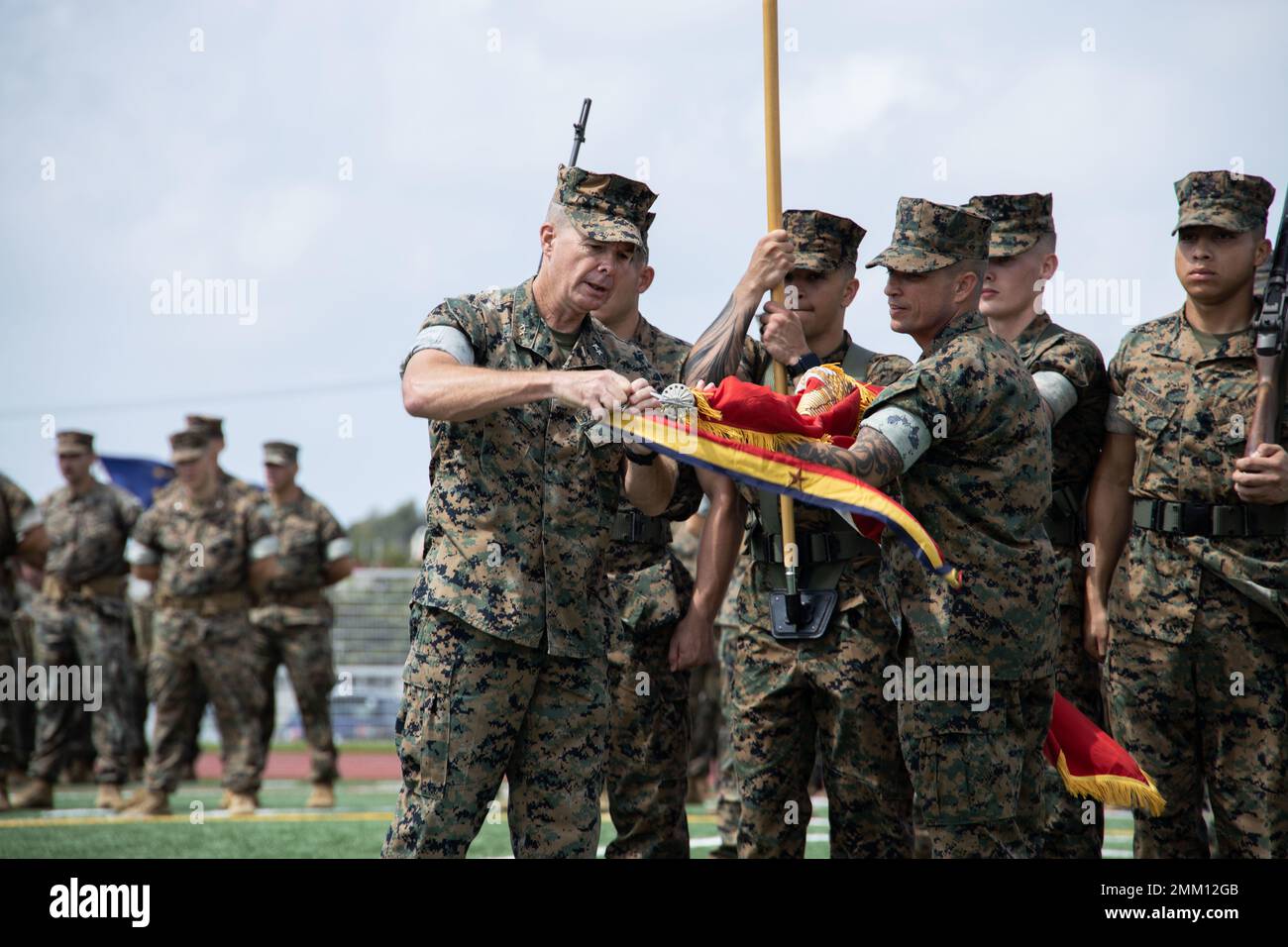 U.S. Marines with 3d Marine Division conduct a rehearsal for a battle ...