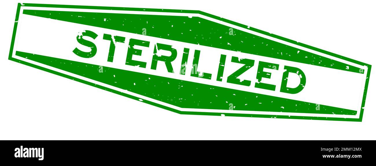 Grunge green sterilized word hexagon rubber seal stamp on white background Stock Vector Image ...