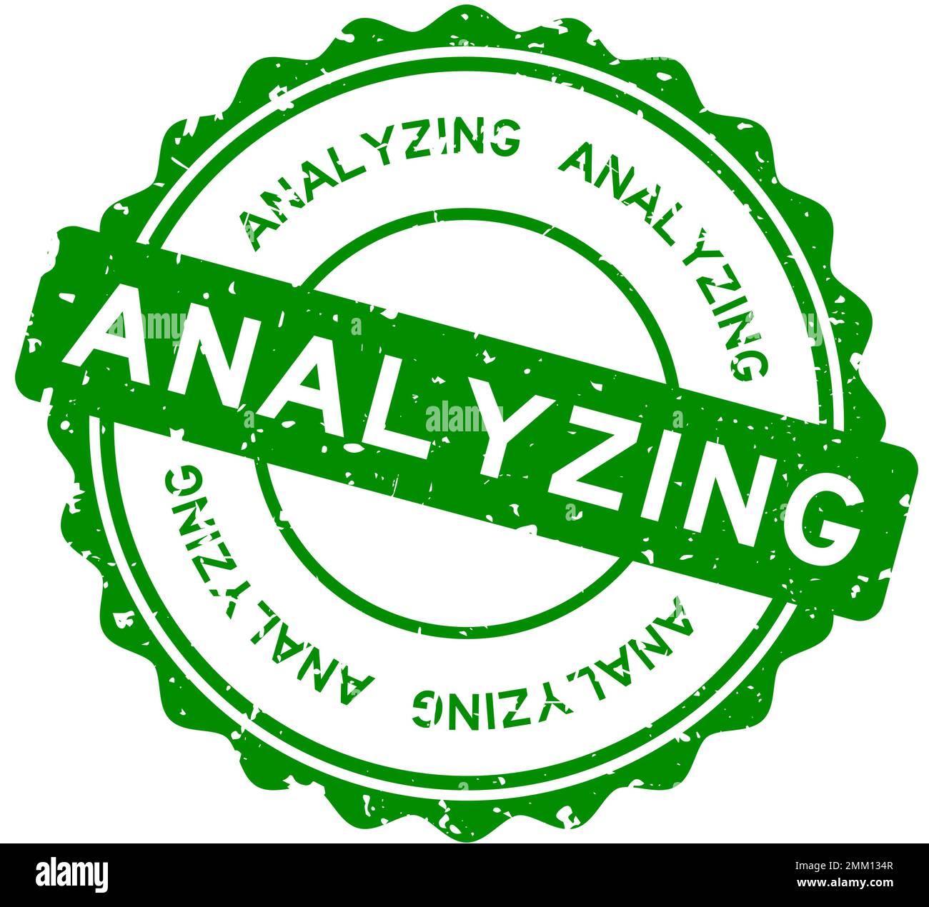 Grunge green analyzing word round rubber seal stamp on white background Stock Vector Image & Art ...