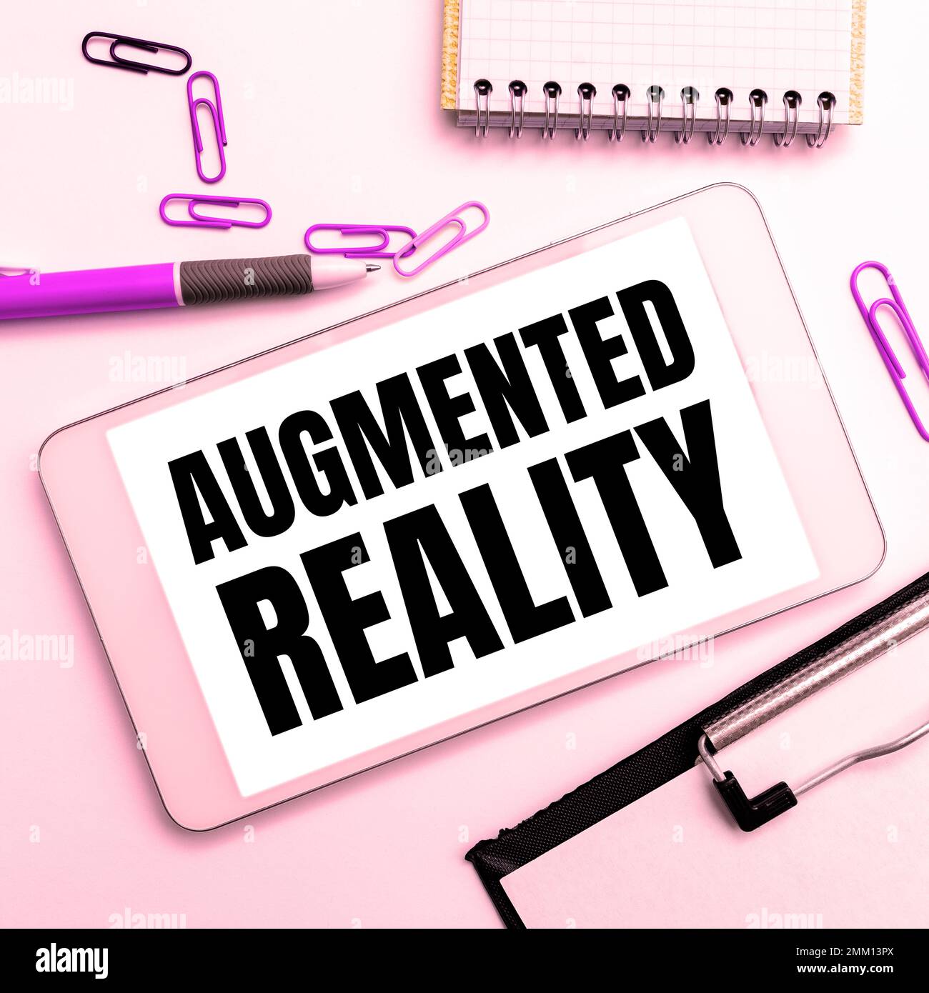 Text sign showing Augmented Reality. Internet Concept technology that ...