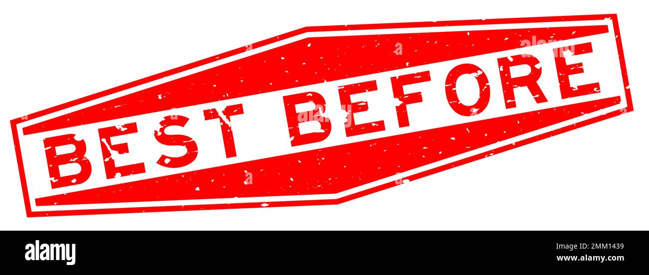 Grunge red best before word hexagon rubber seal stamp on white background Stock Vector Image ...