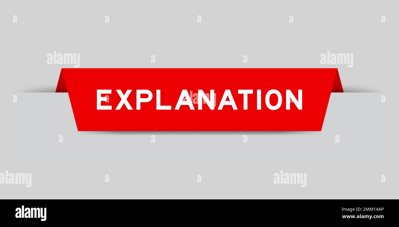 Red color inserted label with word explanation on gray background Stock ... Red color inserted label with word explanation on gray background Stock ...
