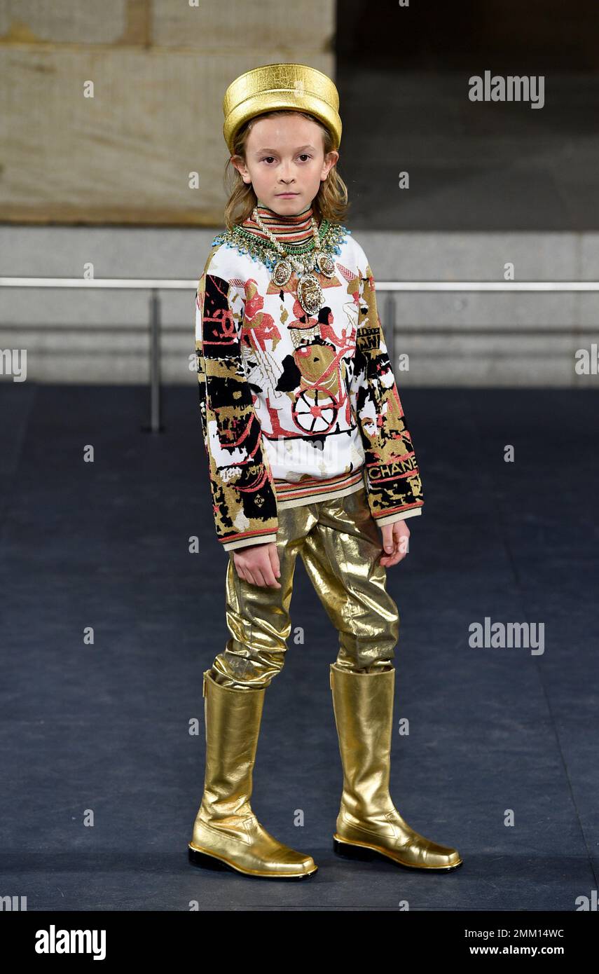 Karl Lagerfeld's godson Hudson Kroenig poses on the runway at the ...
