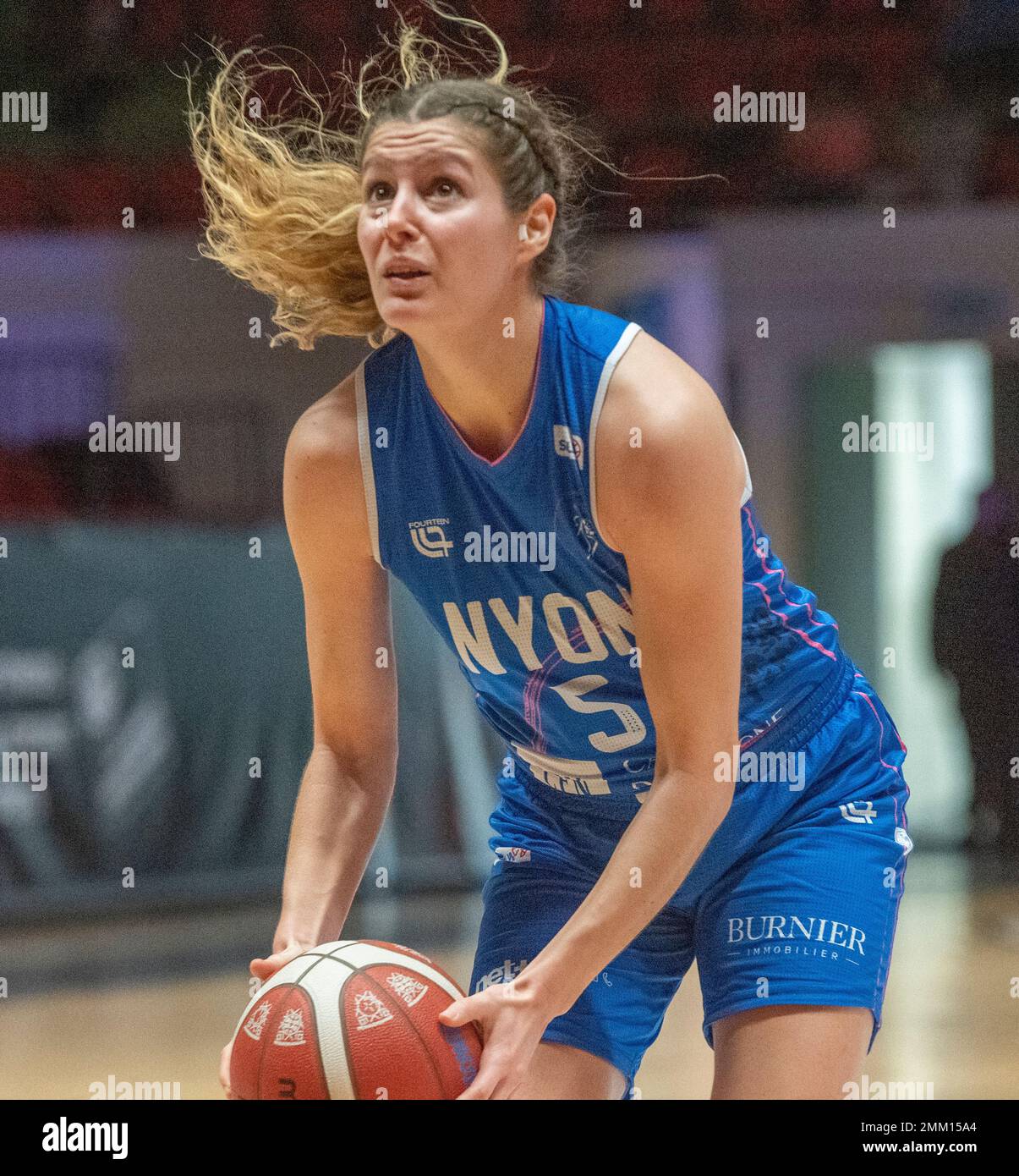 Montreux Switzerland, 01/29/2023: Eva Riga of Women Non Basket (5) is ...