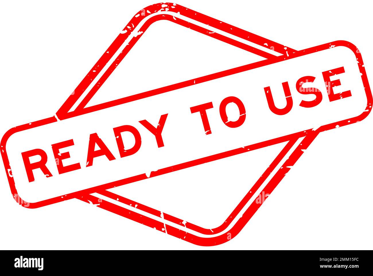 Grunge red ready to use word rubber seal stamp on white background ...