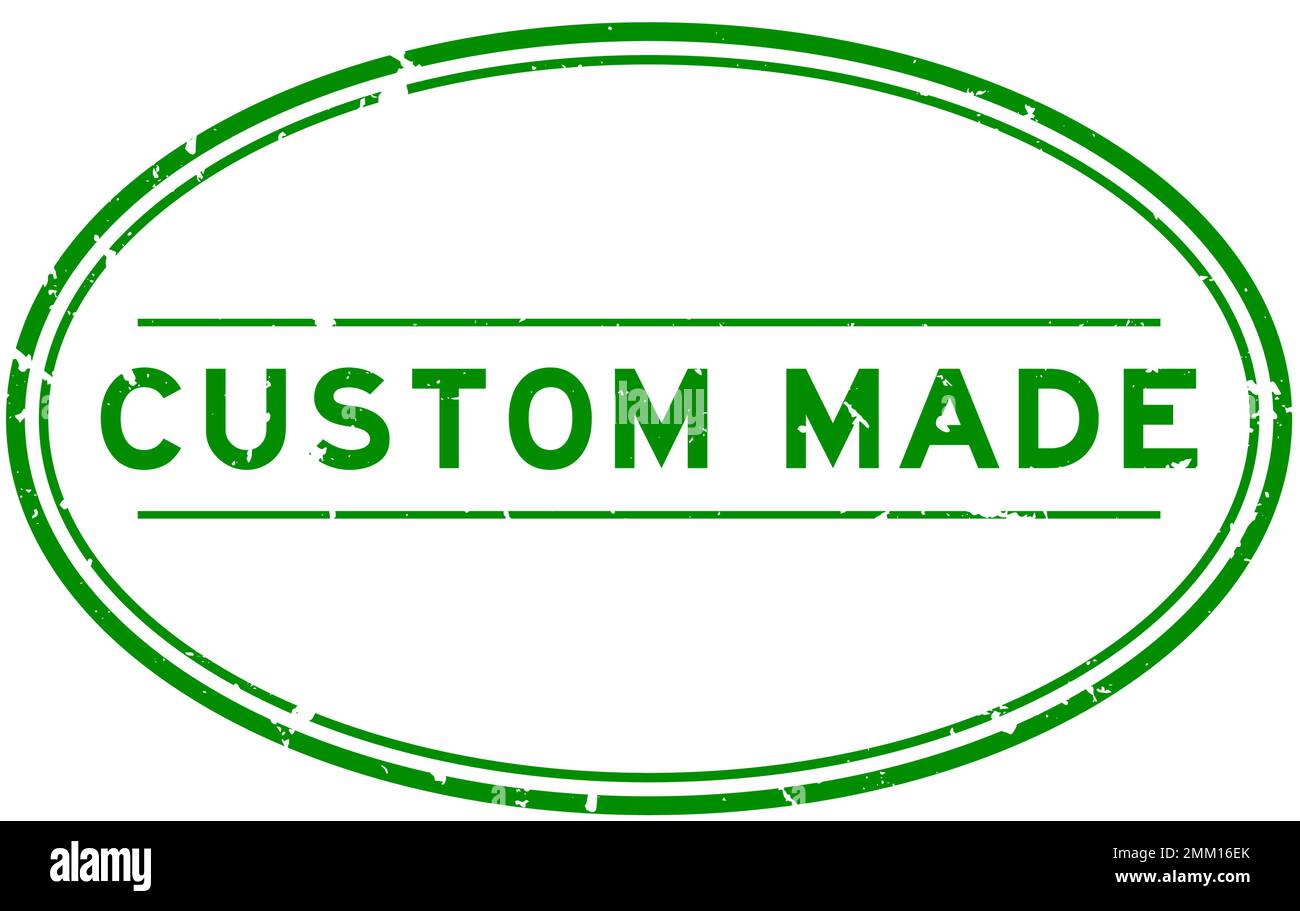 Grunge green custom made word oval rubber seal stamp on white background Stock Vector Image ...
