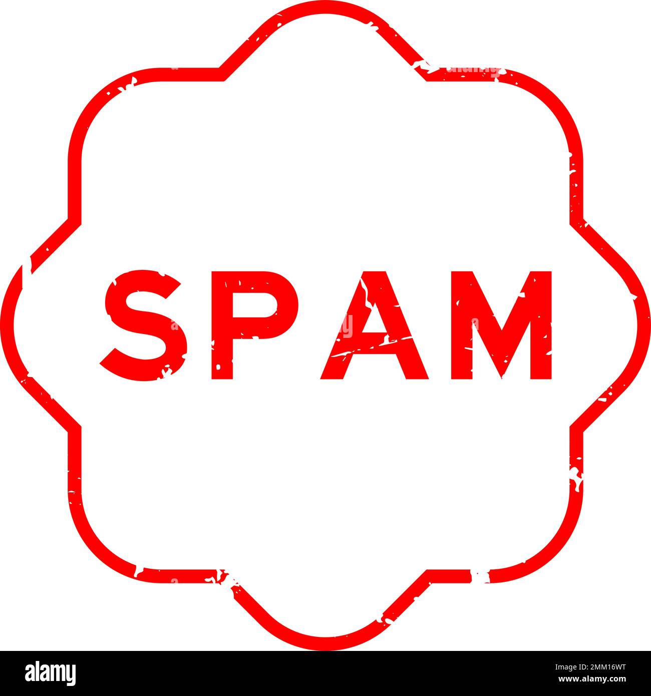 Grunge red spam word rubber seal stamp on white background Stock Vector ...