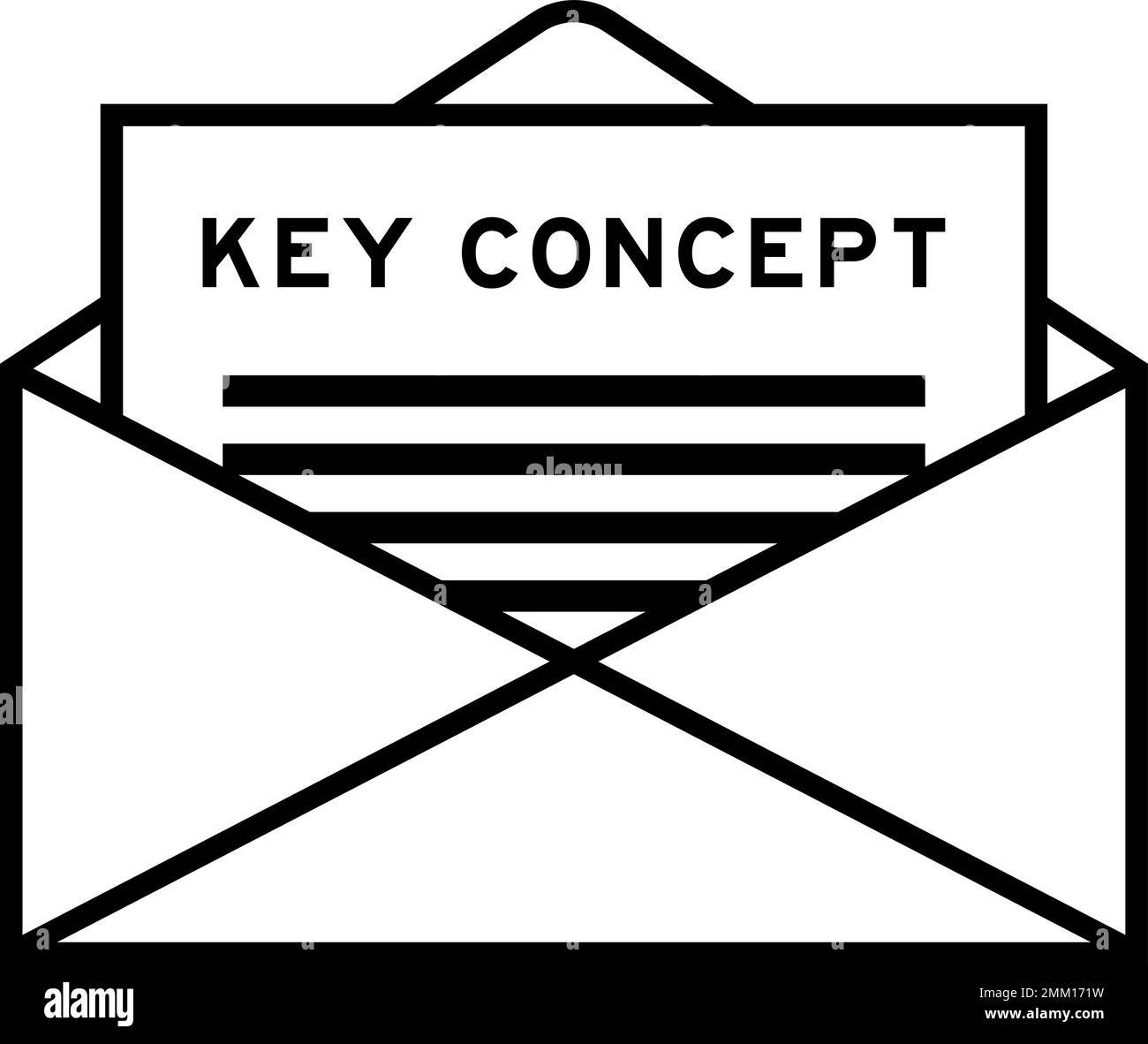 Envelope and letter sign with word key concept as the headline Stock ...