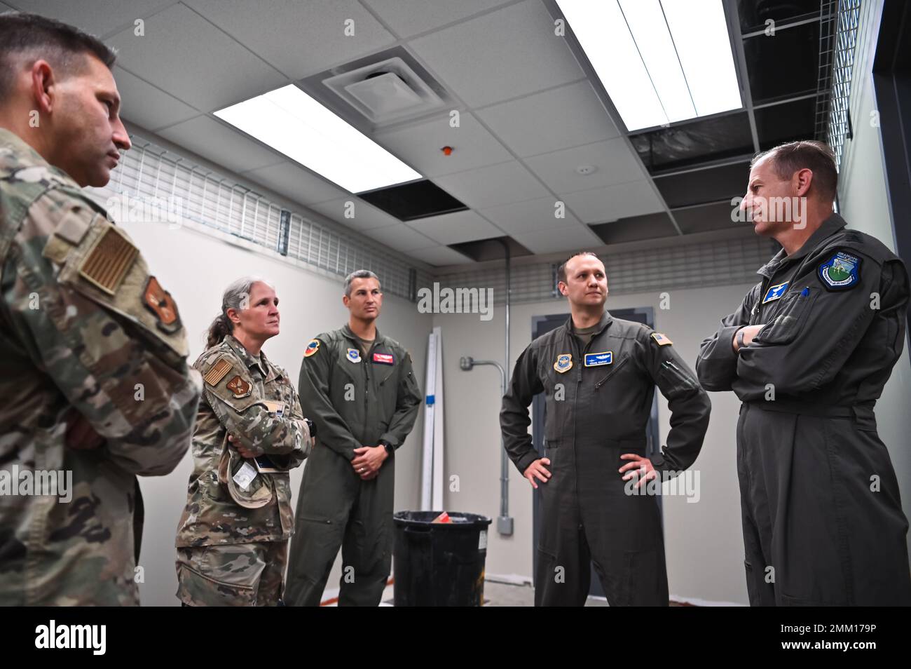 U.S. Air Force Maj. Gen. Corey Martin, 18th Air Force commander, speaks ...