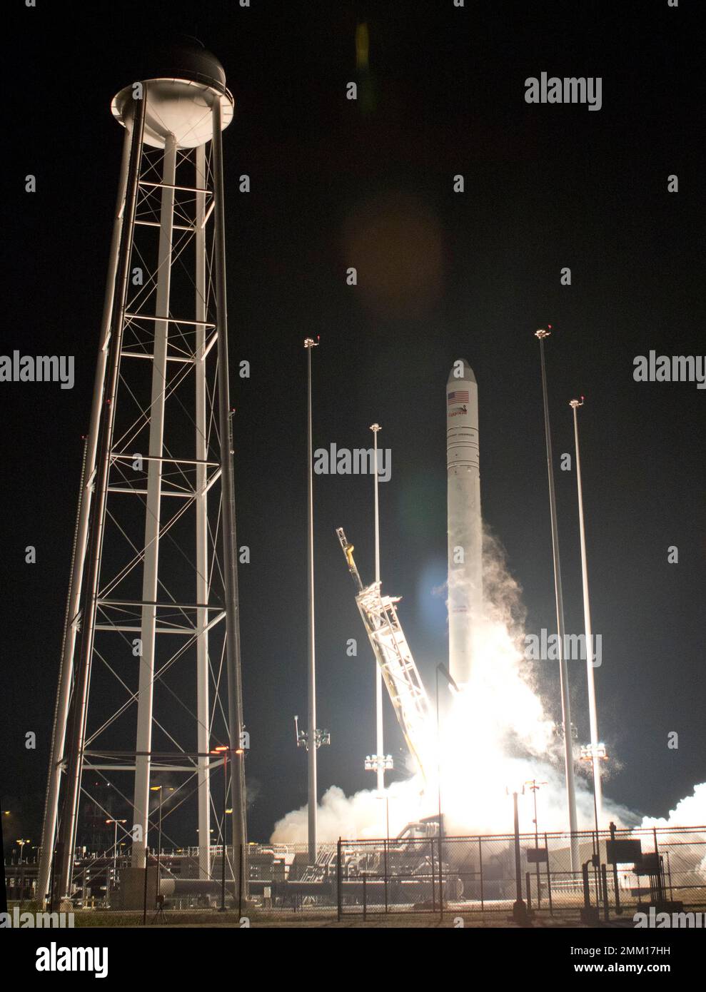 Northrop Grumman Antares rocket lifts off from the launch pad at NASA's ...