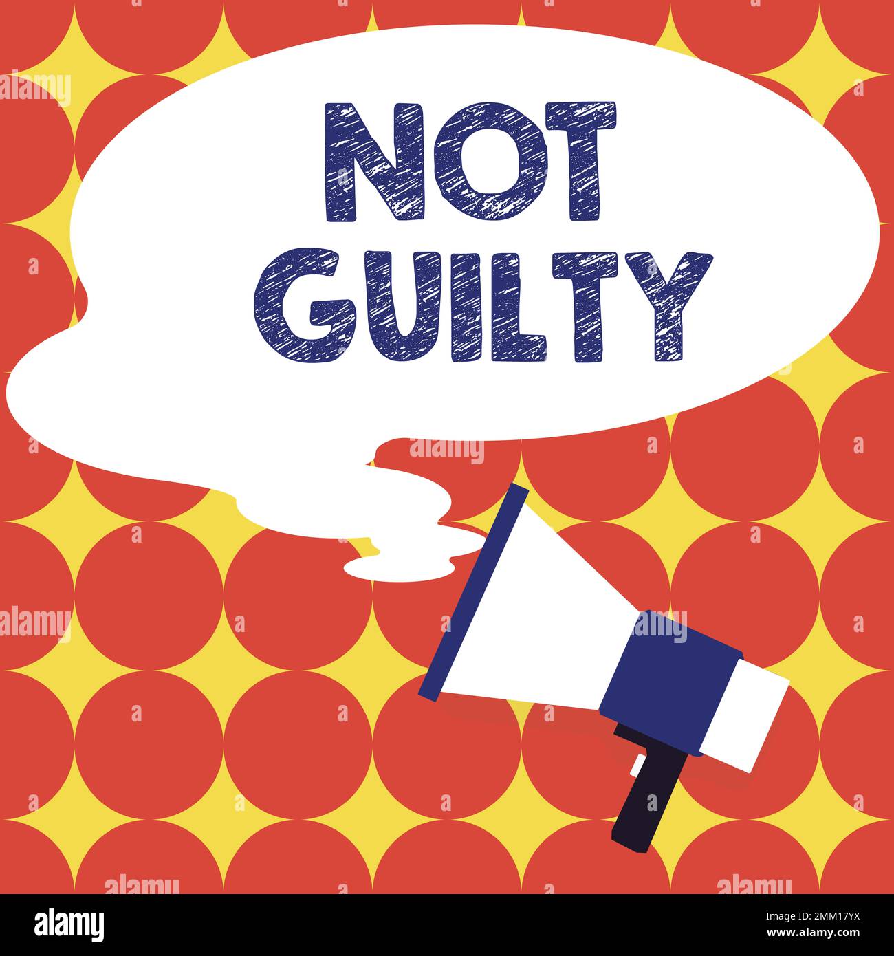 Hand writing sign Not Guilty. Business overview someone is innocent ...