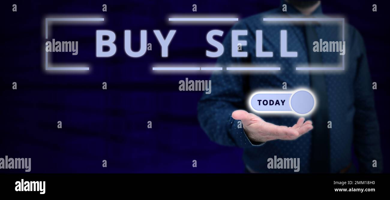Inspiration showing sign Buy Sell. Business concept The buying and ...