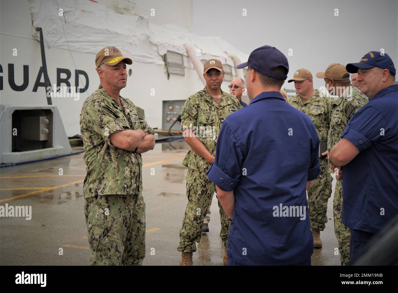 Rear Admiral Scott Gray, Commander, Navy Region Mid-Atlantic, speaks ...