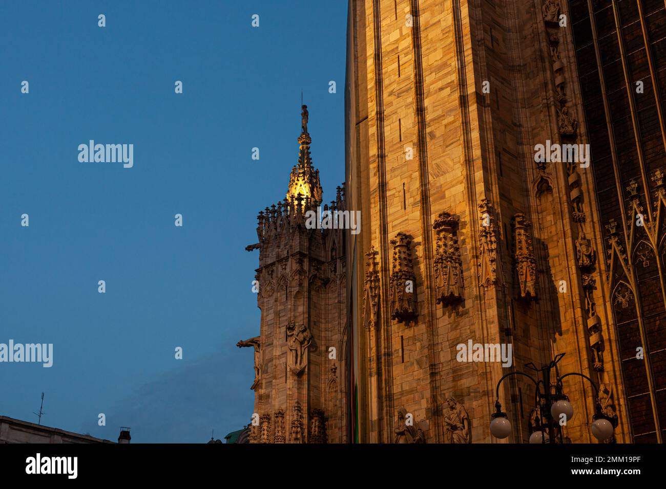 Beautiful Milan cathedral close up sunset view. Duomo di Milano ...