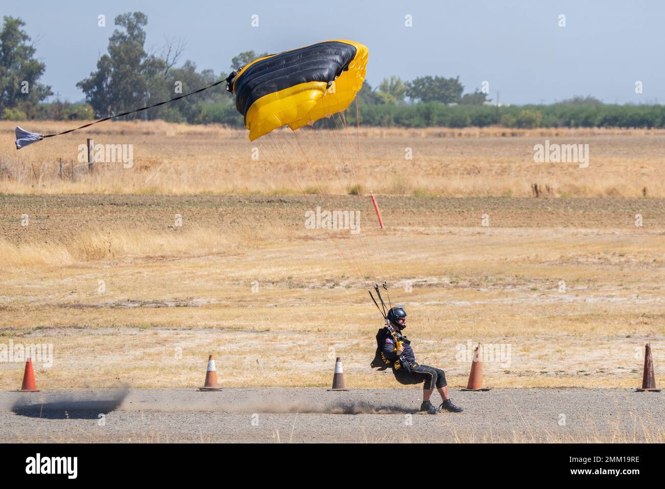 Staff Sgt. Dusty Gebhardt of the U.S. Army Parachute Team lands after ...
