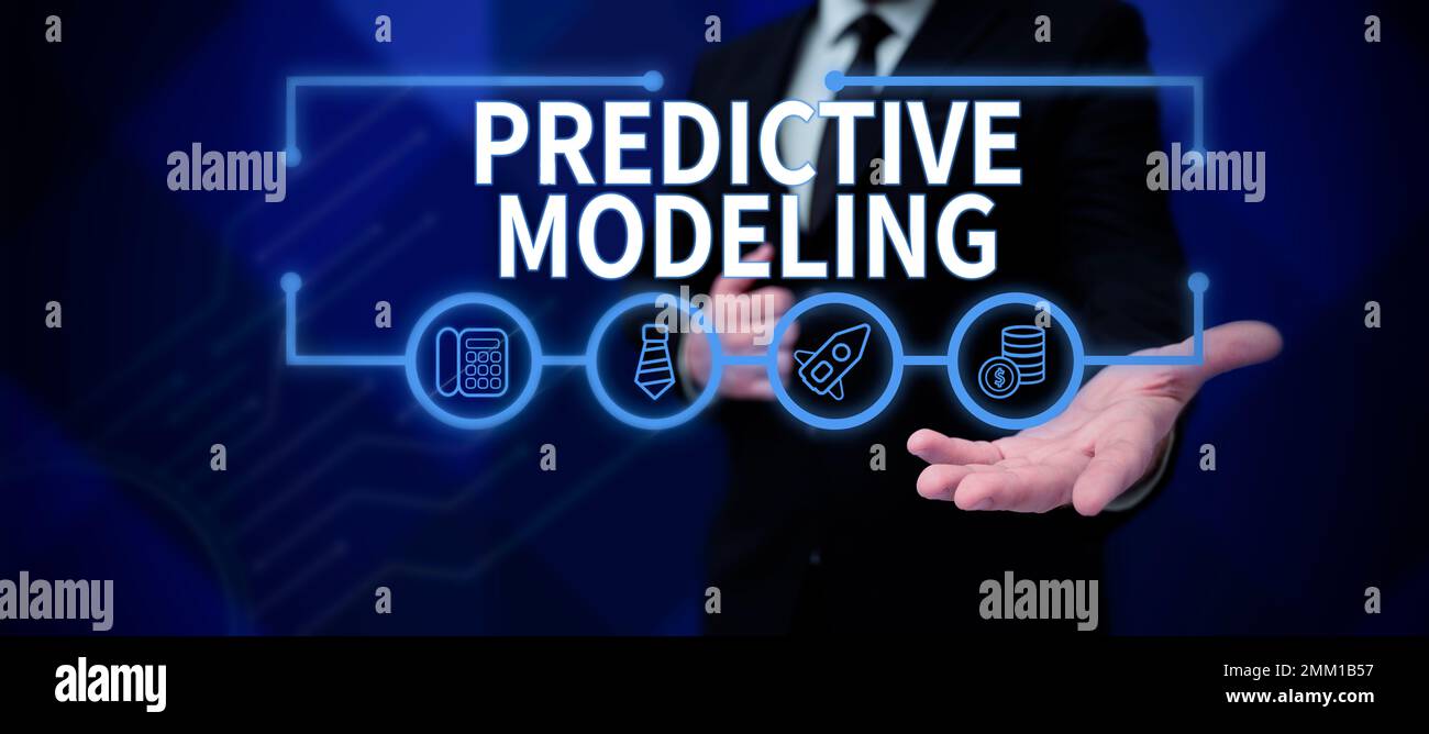 Conceptual display Predictive Modeling. Word Written on maintenance strategy driven by ...