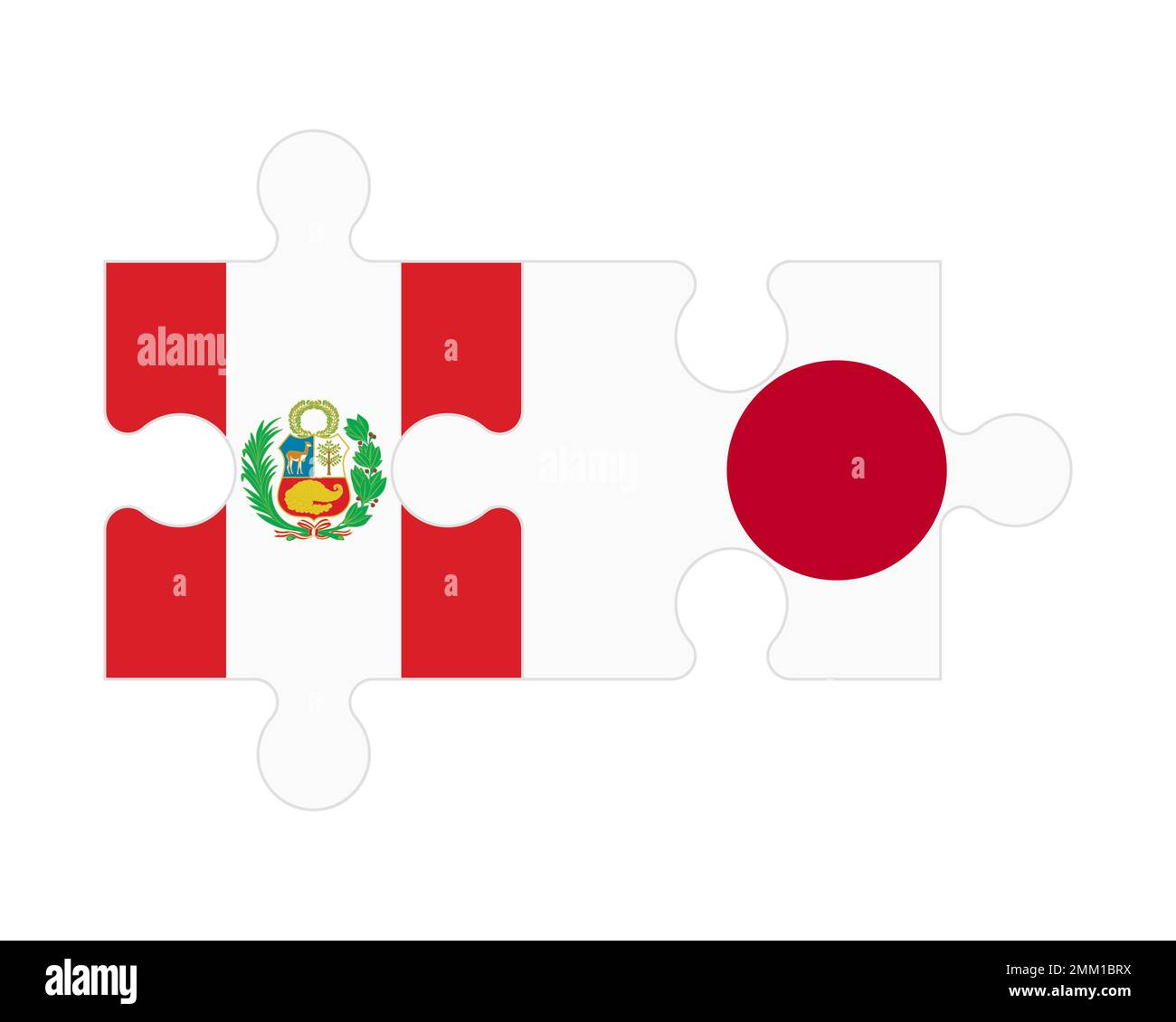 Connected puzzle of flags of Peru and Japan, vector Stock Vector Image ...