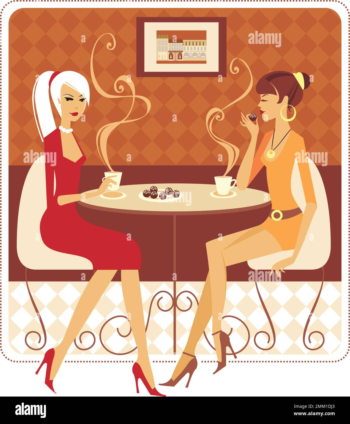 Two Girlfriends Stock Vector Images Alamy