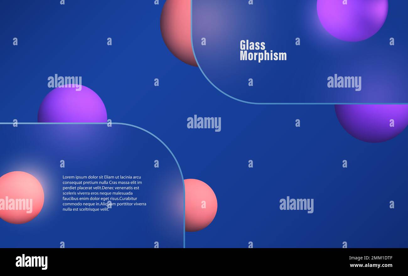 Vector image in glass morphism style. Translucent rectangle, frosted ...