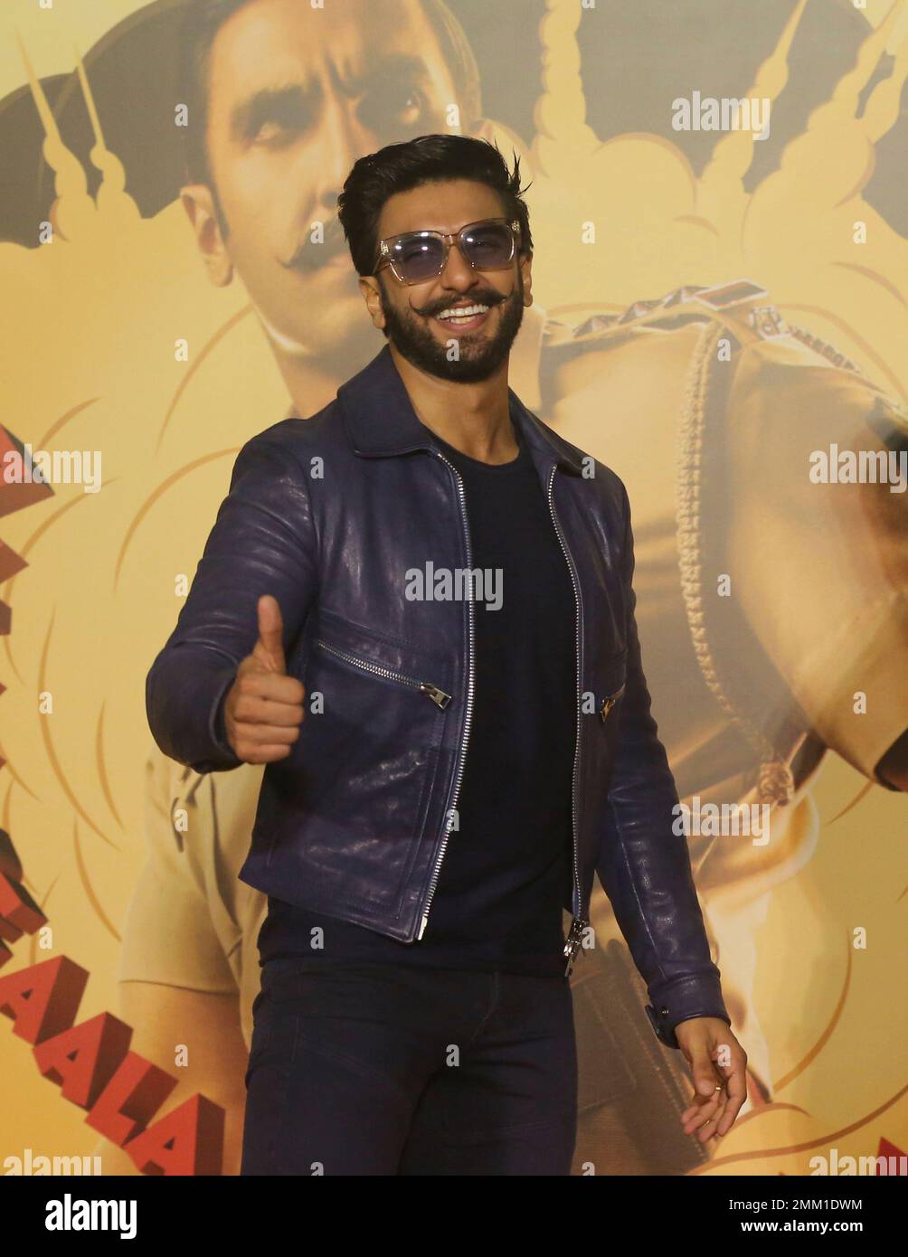 Bollywood actor Ranveer Singh gestures during the trailer launch of his ...