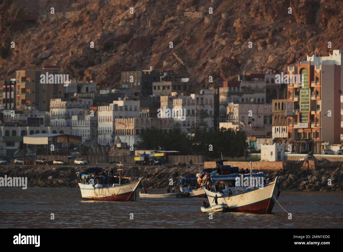 In this Thursday, Nov. 29, 2018 photograph, boats are anchored near ...