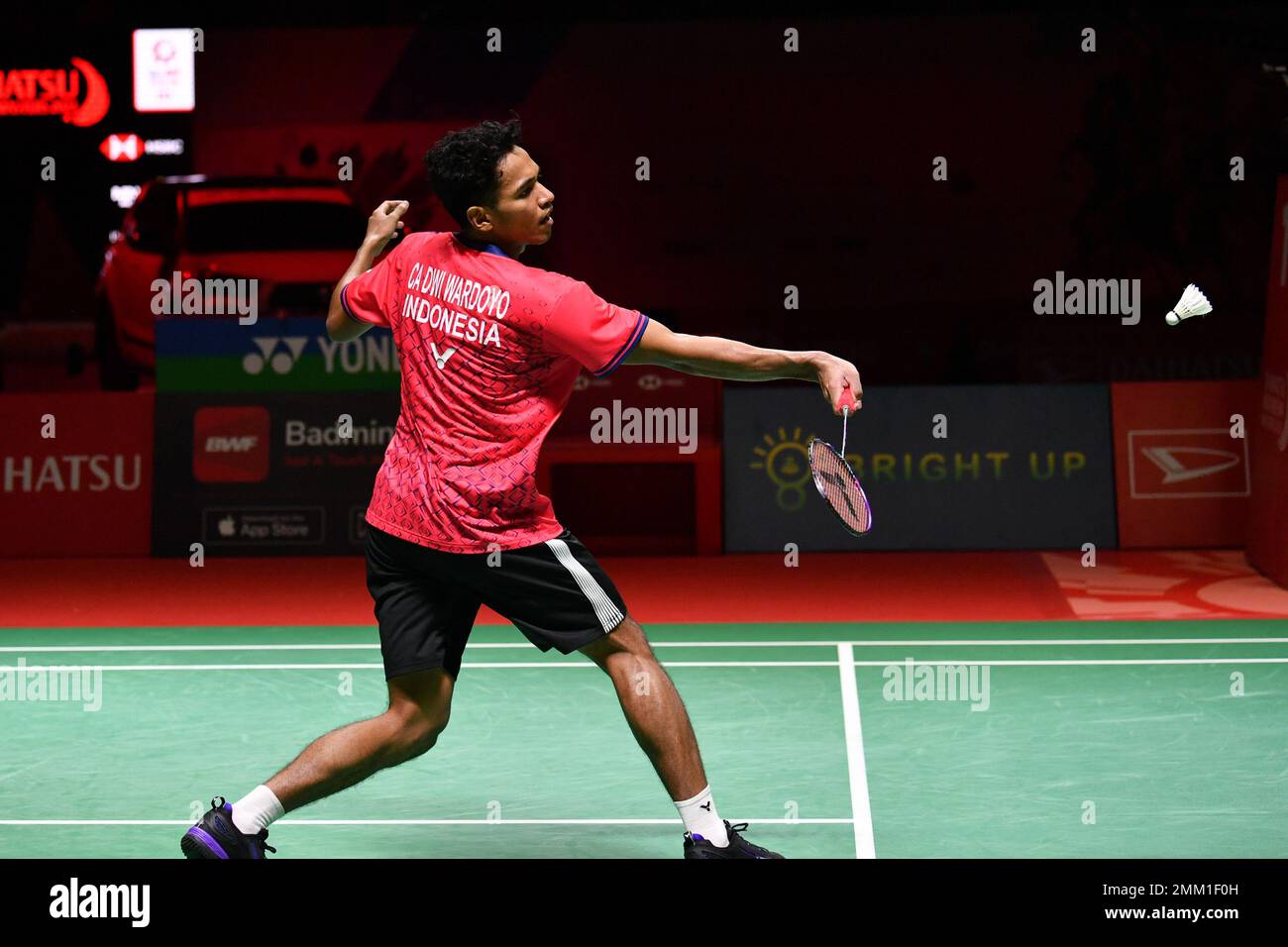 Jakarta, Indonesia. 29th Jan, 2023. Chico Aura Dwi Wardoyo of Indonesia hits a return during the ...