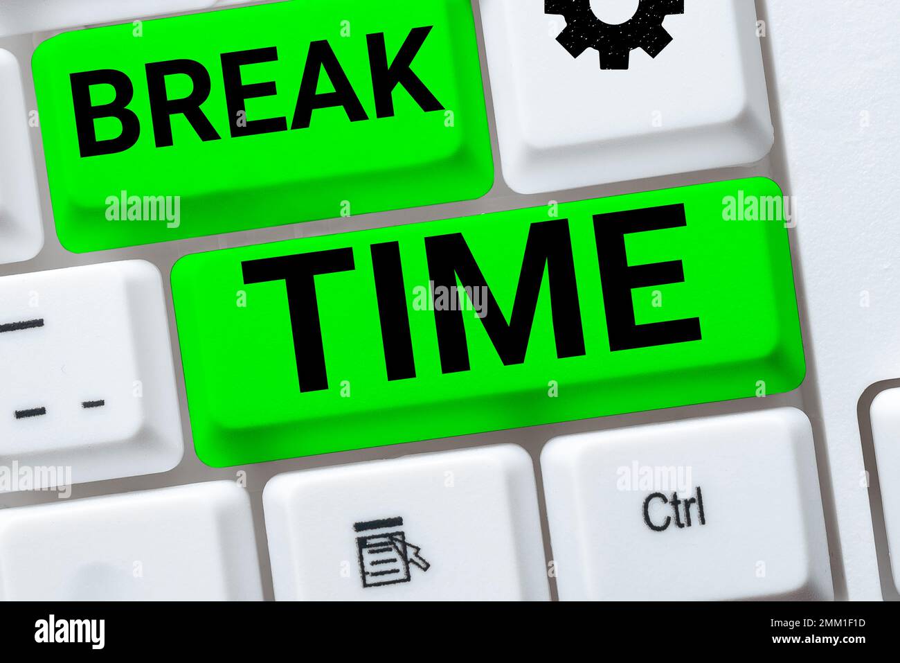 Hand writing sign Break Time. Business approach Period of rest or ...