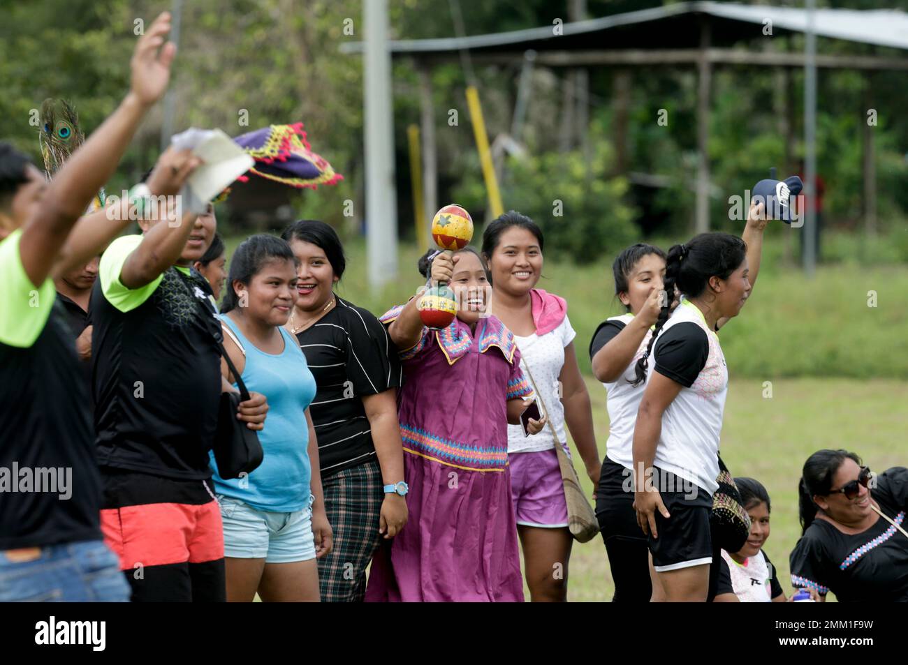 In this Nov. 25, 2018 photo, Ngabe-Bugle indigenous women support their ...