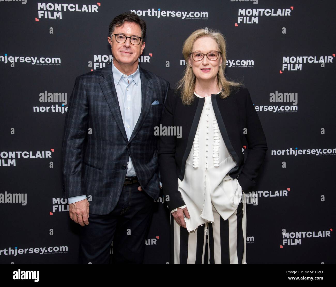Stephen Colbert and Meryl Streep pose together backstage before ...