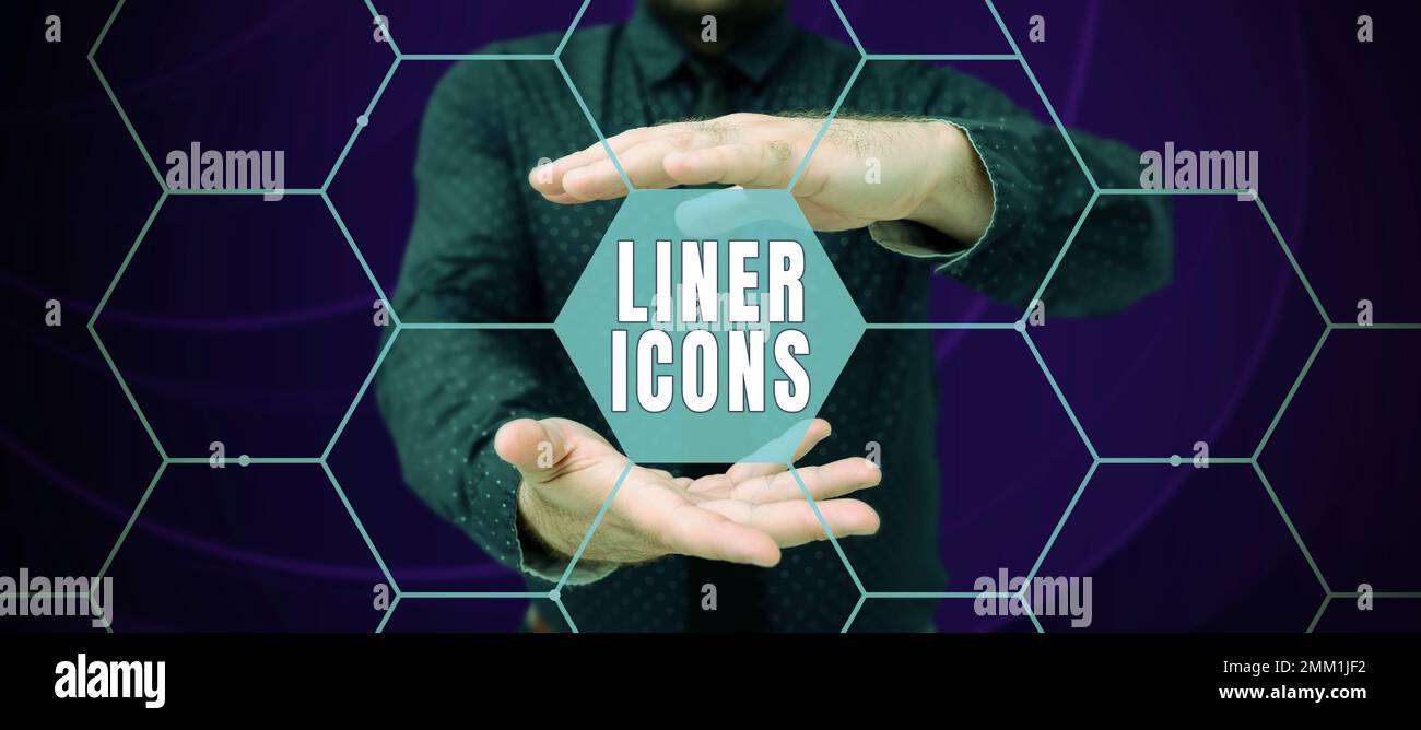 Conceptual display Liner Icons. Concept meaning use to improve visual ...