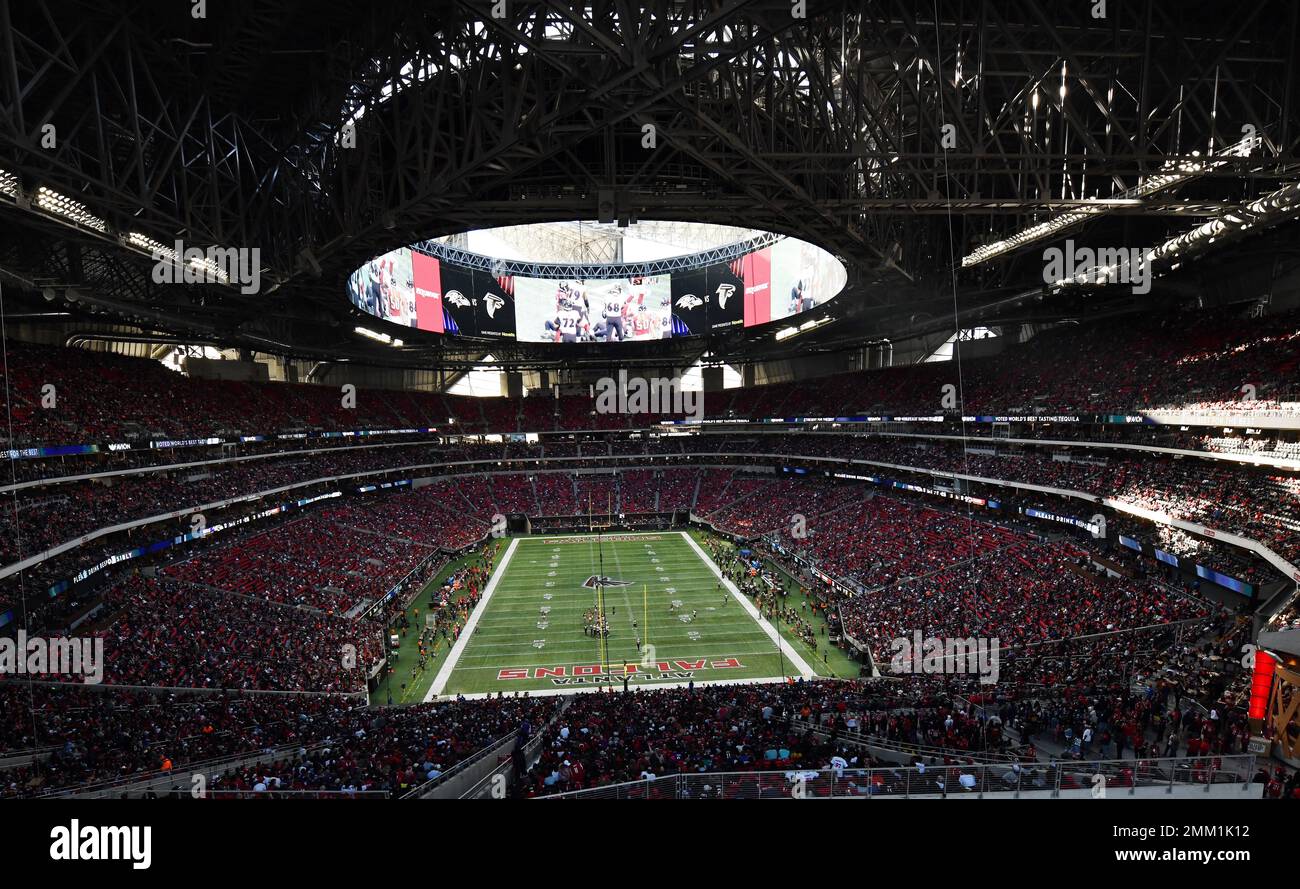 The Atlanta Falcons play the Baltimore Ravens in the Mercedes-Benz ...