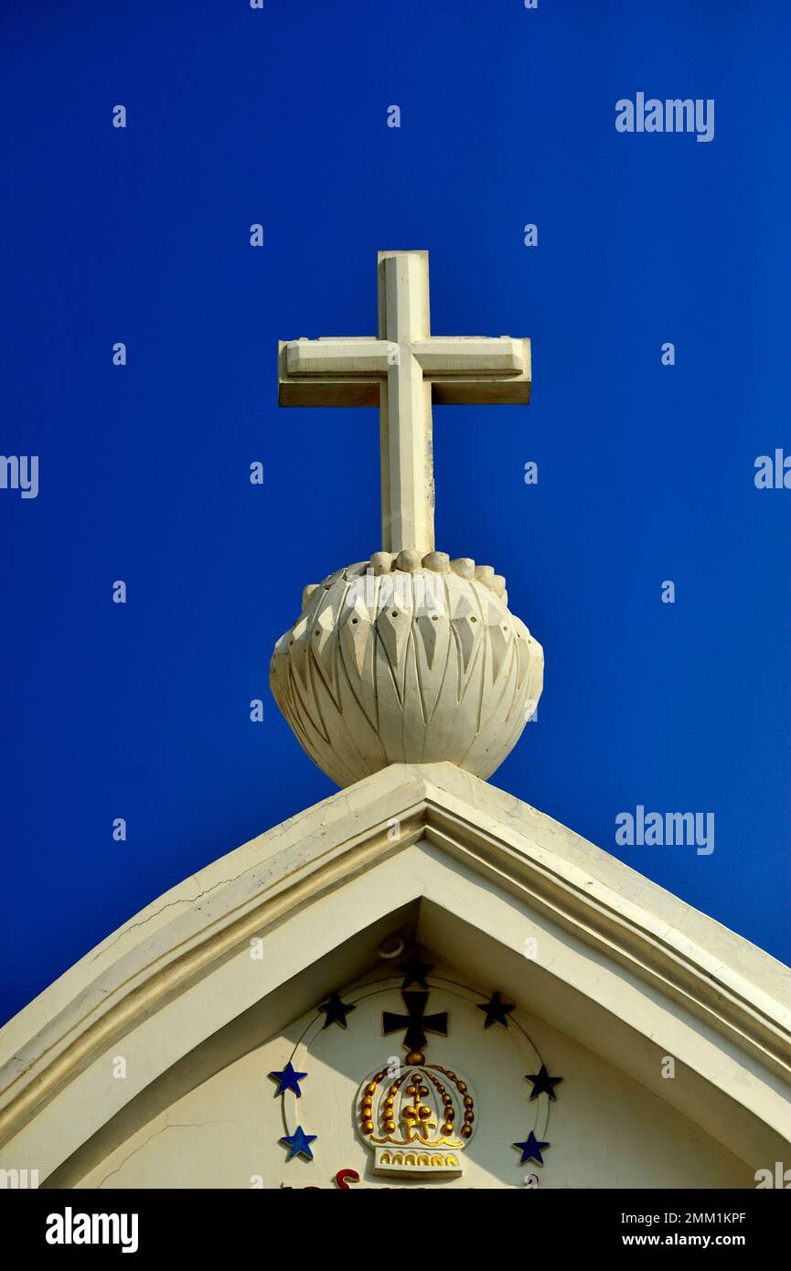 detailsligious symbol cross on of church Our Lady of Joy at ...