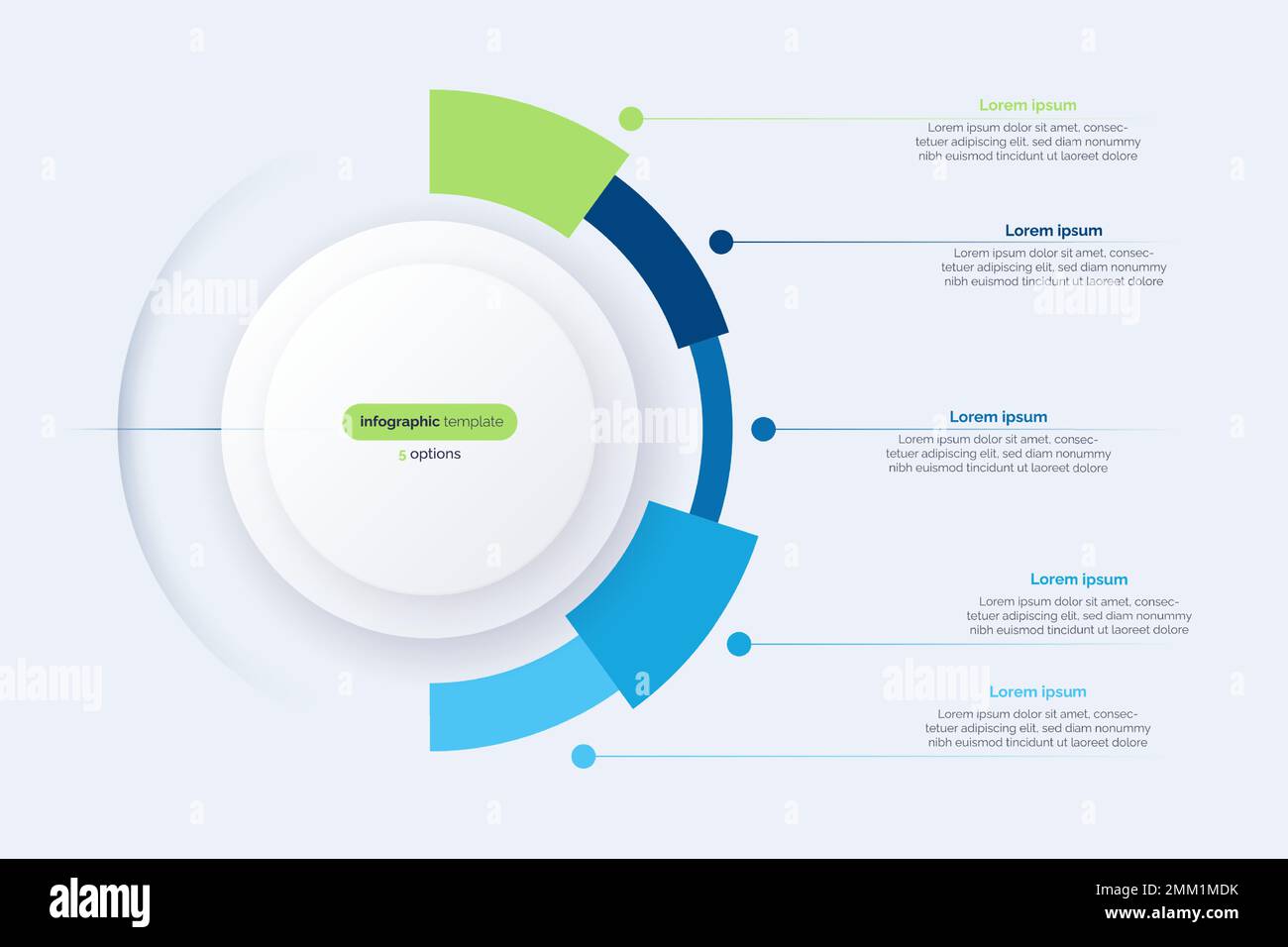 Five option circle infographic diagram. Vector illustration Stock ...