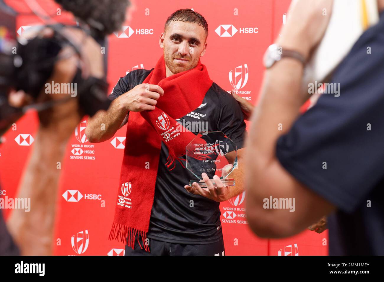 Joe Webber of New Zealand poses for a photo after being named Player of ...