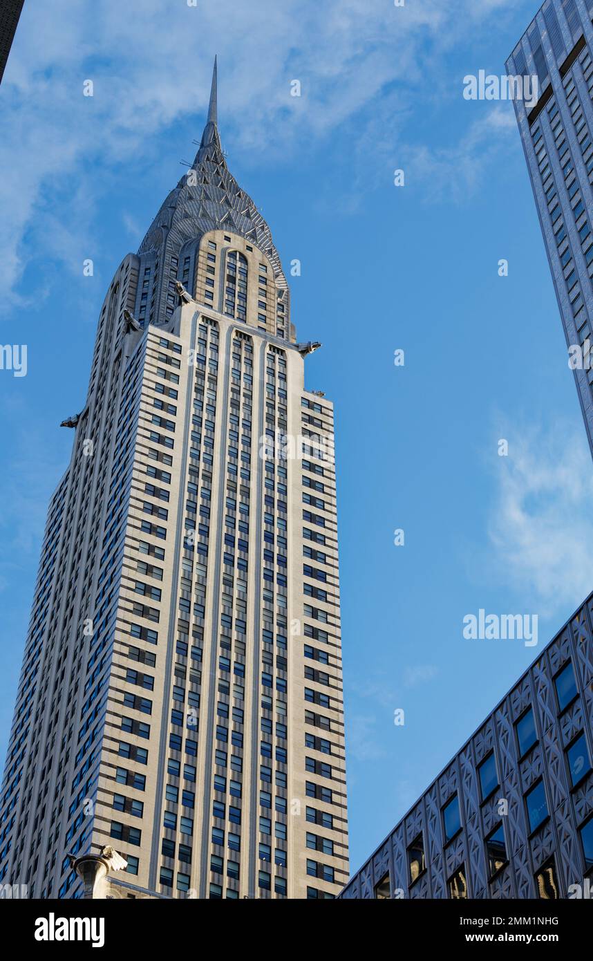 Looking up New York City’s Art Deco icon, the Chrysler Building. View ...