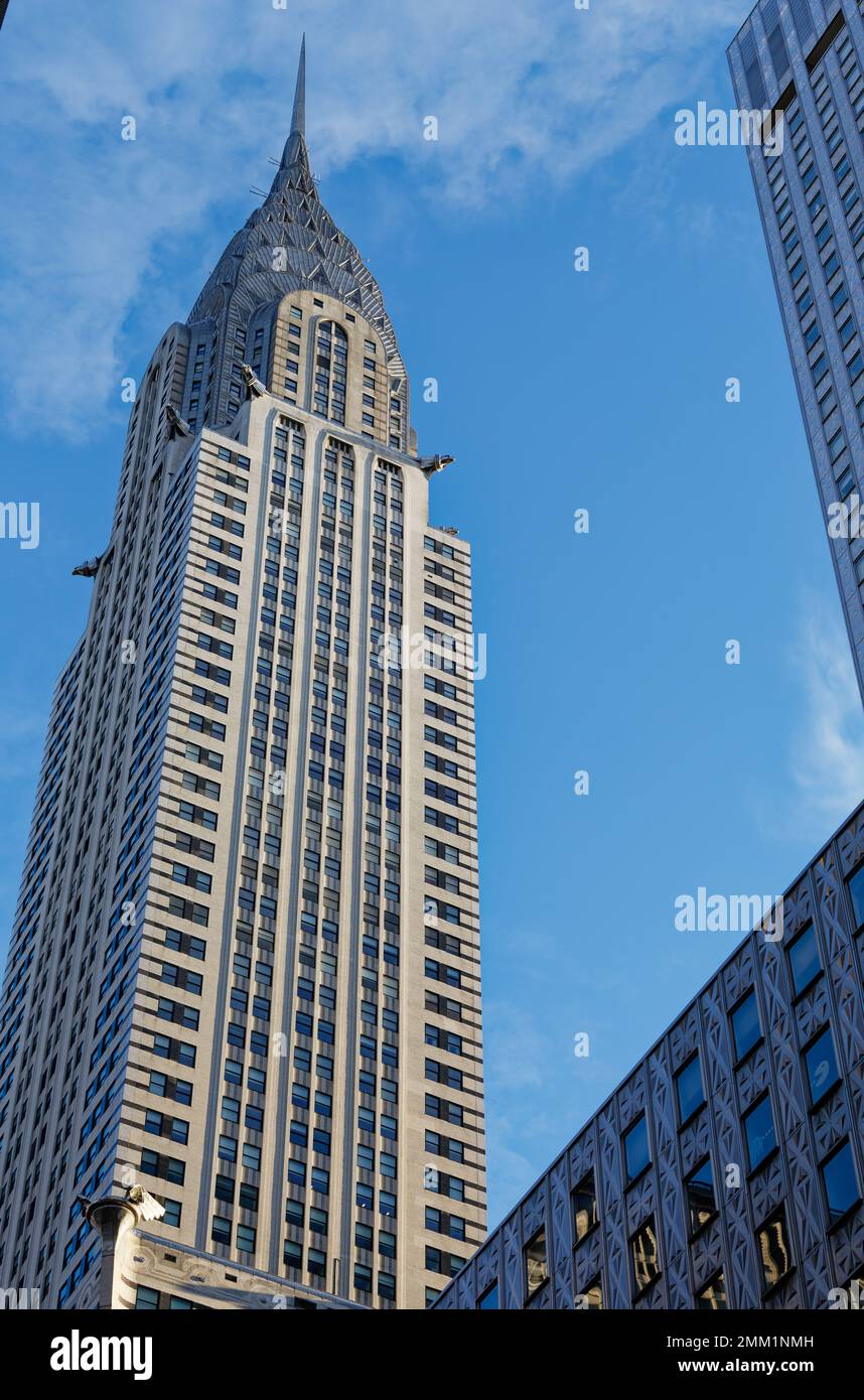 Looking up New York City’s Art Deco icon, the Chrysler Building. View ...