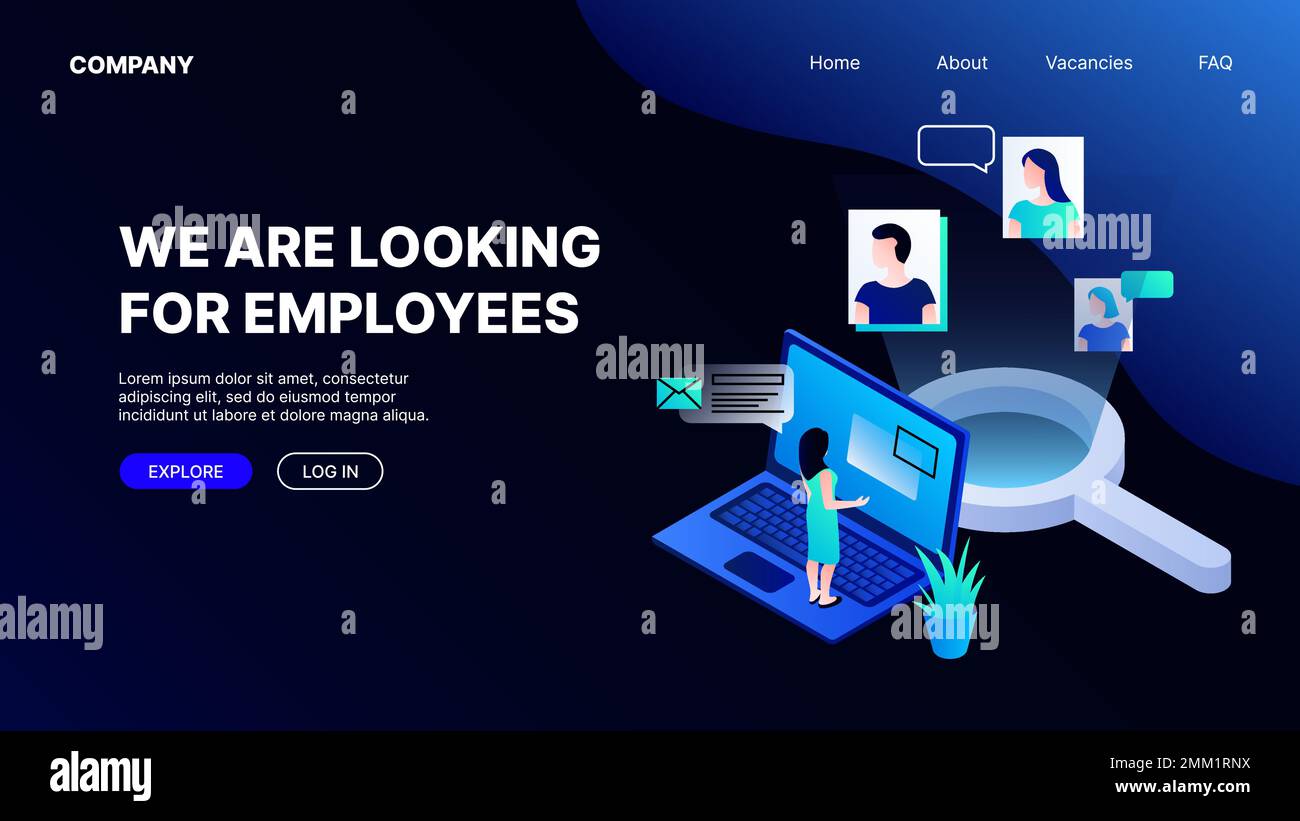 We are looking for employees. Recruitment Illustration Landing Page ...